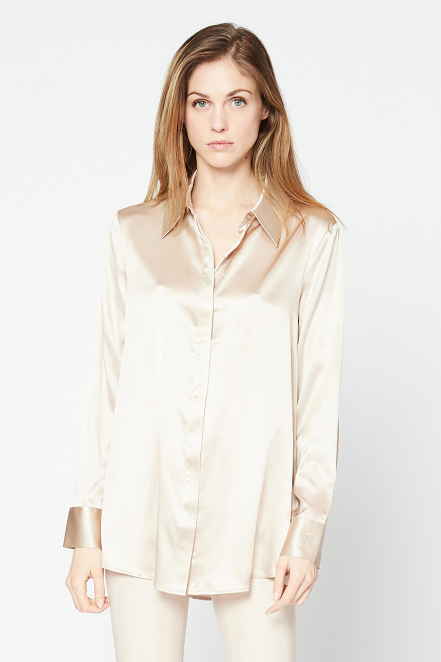 Max&Moi H20 Levy Sable Cream Silk Loose Fit Shirt Blouse – Lonah